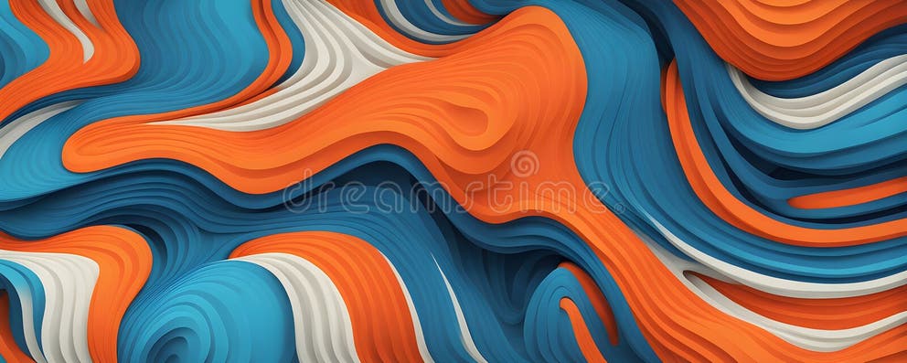 Seamless Abstract Pattern of Vector Fluid Curved Lines Creating a ...