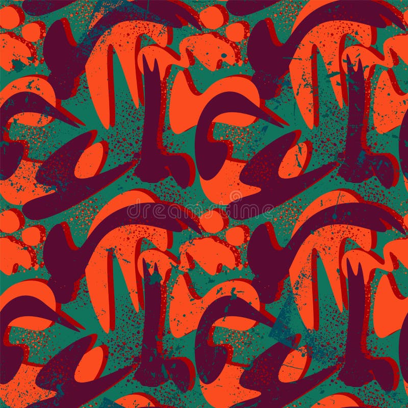 Seamless Abstract Pattern with Wave Vector Shapes for Prints, Texture ...