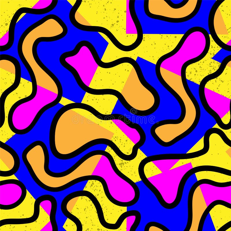 Seamless Abstract Pattern with Wave Vector Shapes for Prints, Texture ...