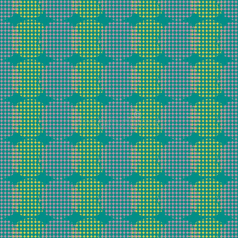 Seamless Abstract Retro Geometric Pattern. Blended Circle and Ovals in ...