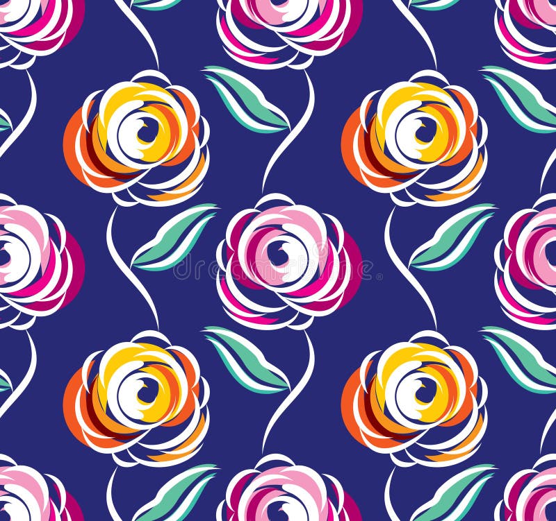 Abstract Rose Flower Pattern Background Stock Vector - Illustration of ...