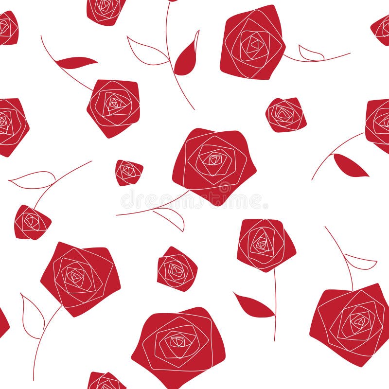 Seamless Abstract Rose Pattern Stock Vector - Illustration of projects ...