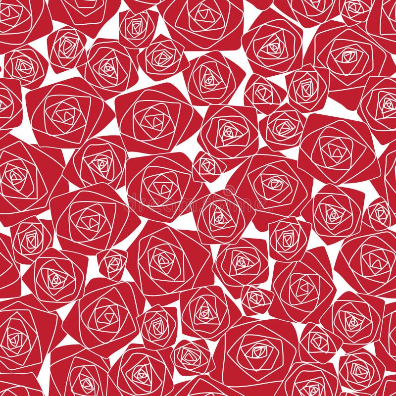 Seamless Abstract Rose Pattern Stock Vector - Illustration of rose ...