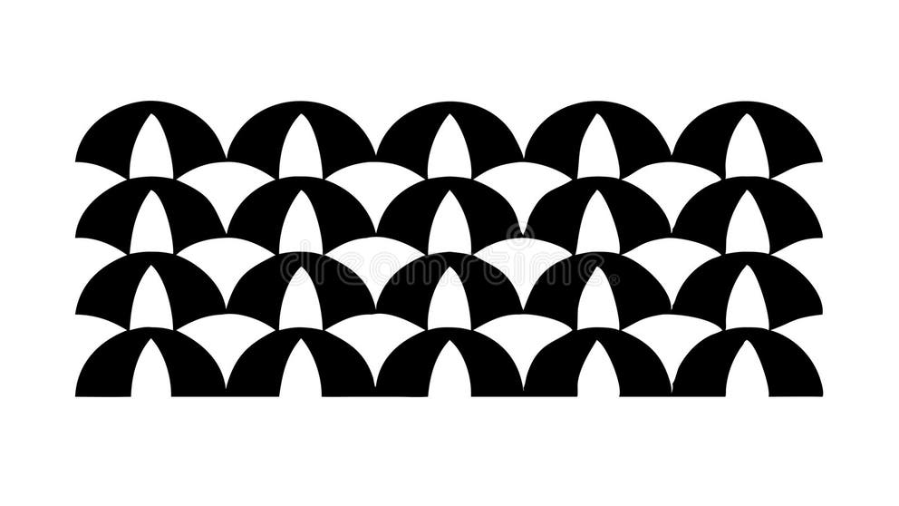 Seamless Abstract Scale or Layered Crescent Pattern Vector Design ...