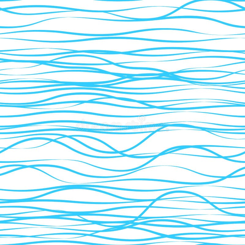 Seamless Abstract Sea Waves Vector Pattern. Stock Vector - Illustration ...