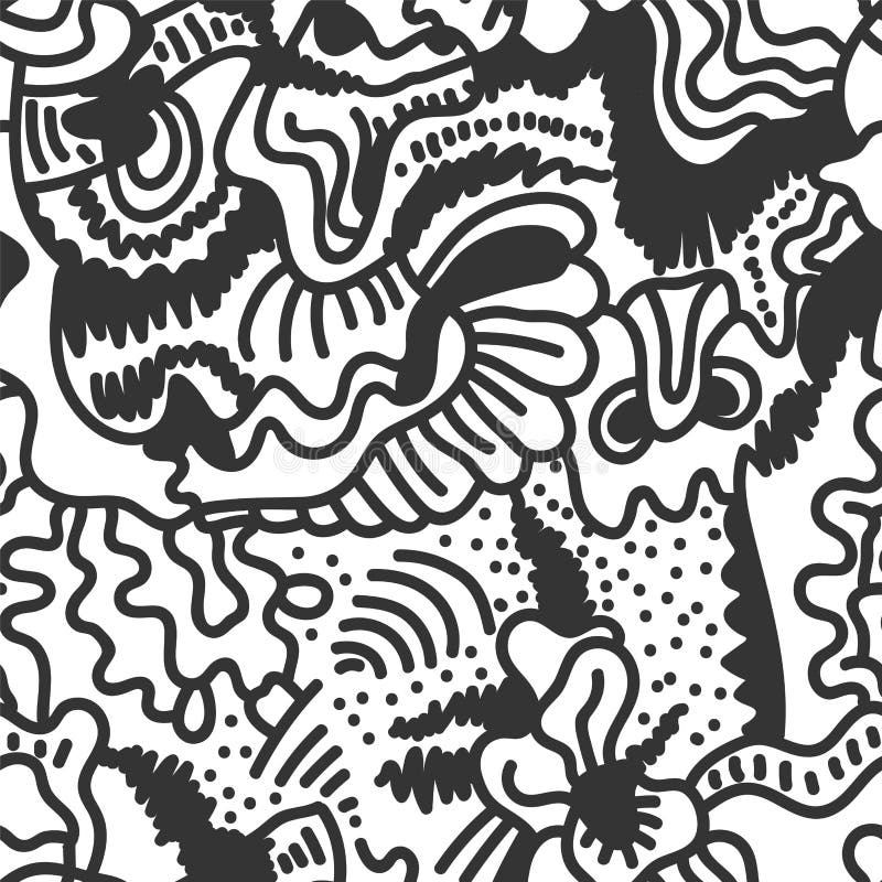 Seamless Abstract Surrealistic Pattern with Unusual Art Stock Vector ...