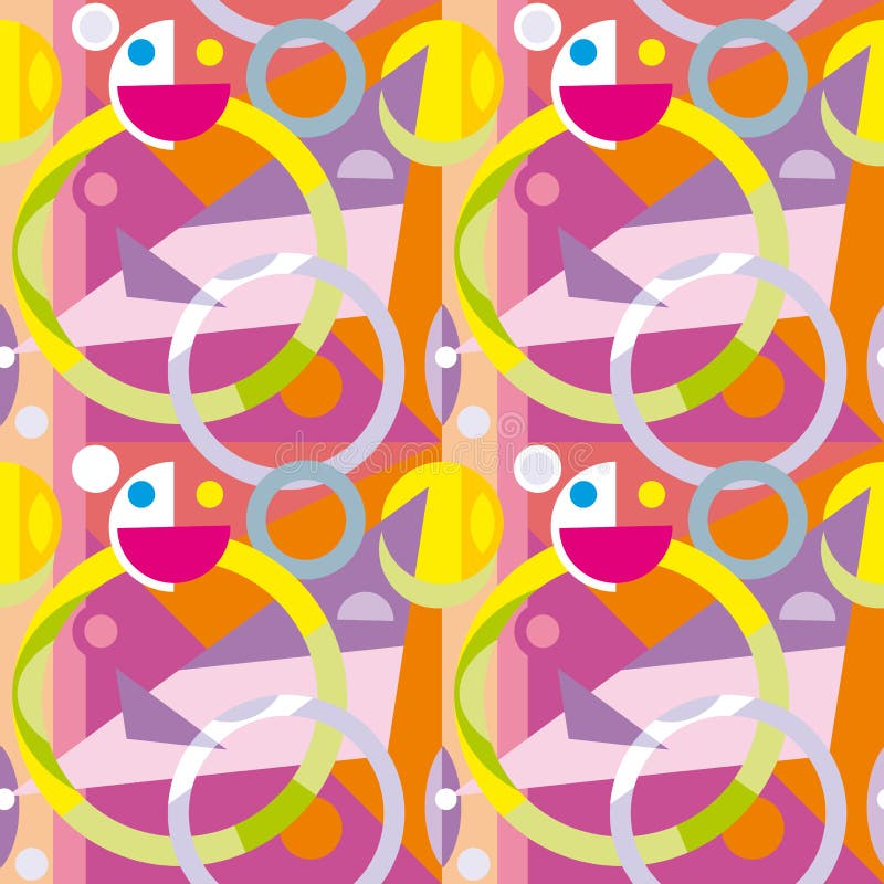 Seamless Abstract Texture Consisting of Geometric Shapes Stock Vector ...