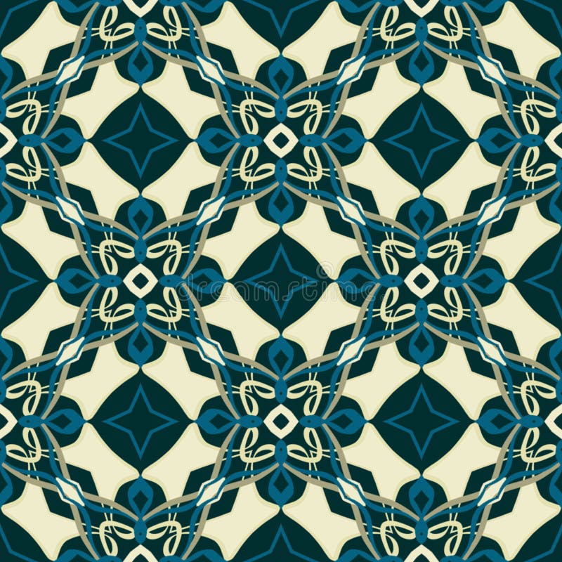 Seamless Abstract Tiled Pattern Web Background, Vintage Symmetrical ...