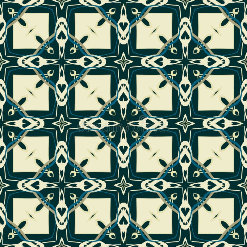Seamless Abstract Tiled Pattern Web Background, Vintage Symmetrical ...