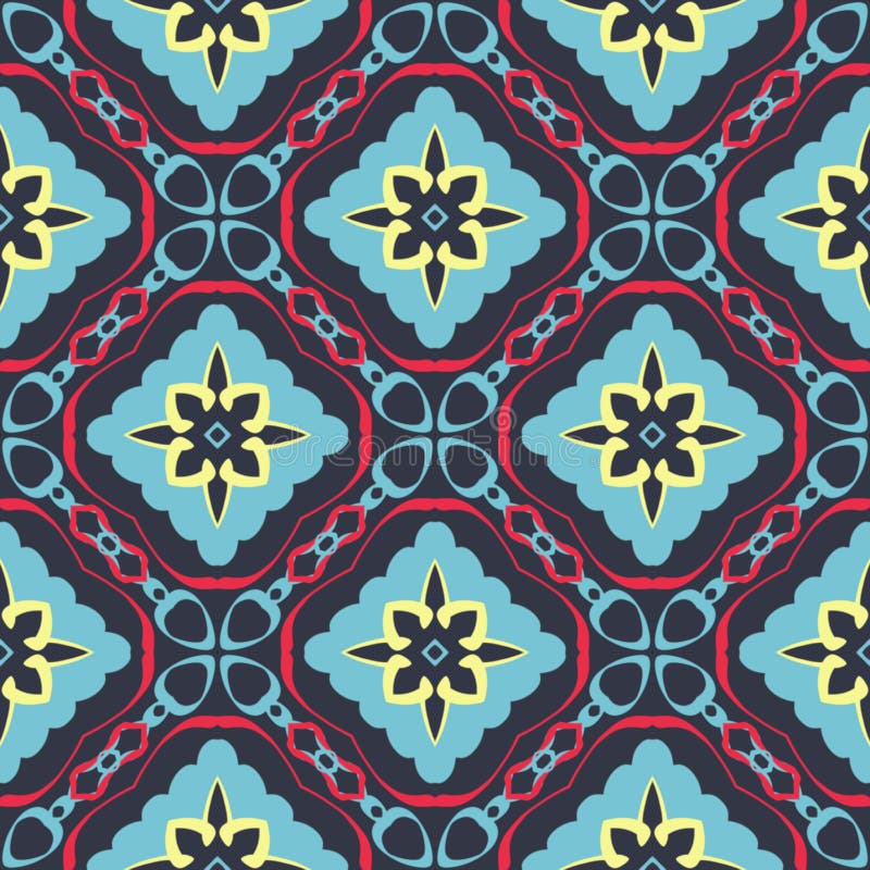 Seamless Abstract Tiled Pattern Web Background, Vintage Symmetrical ...