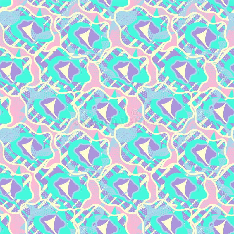 Seamless Abstract Unusual Pattern with Hand Drawn Unique Shapes Stock ...