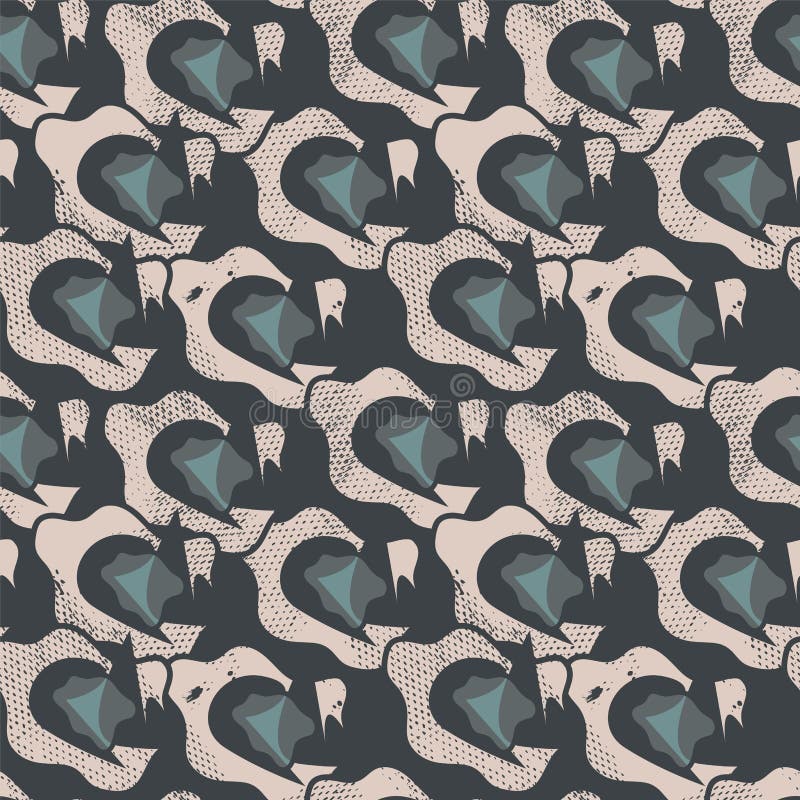 Seamless Abstract Unusual Pattern with Hand Drawn Unique Shapes Stock ...