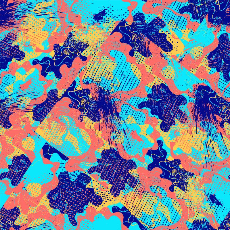 Seamless Abstract Urban Patern with Curved Geometry Elements and Grunge ...