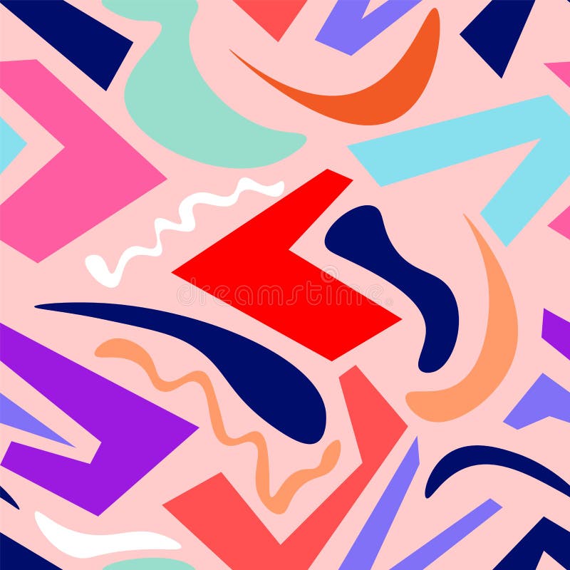 Seamless Abstract Urban Patern with Curved Geometry Elements and Grunge ...