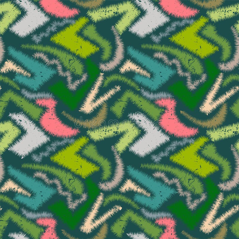 Seamless Abstract Urban Patern with Curved Geometry Elements and Grunge ...