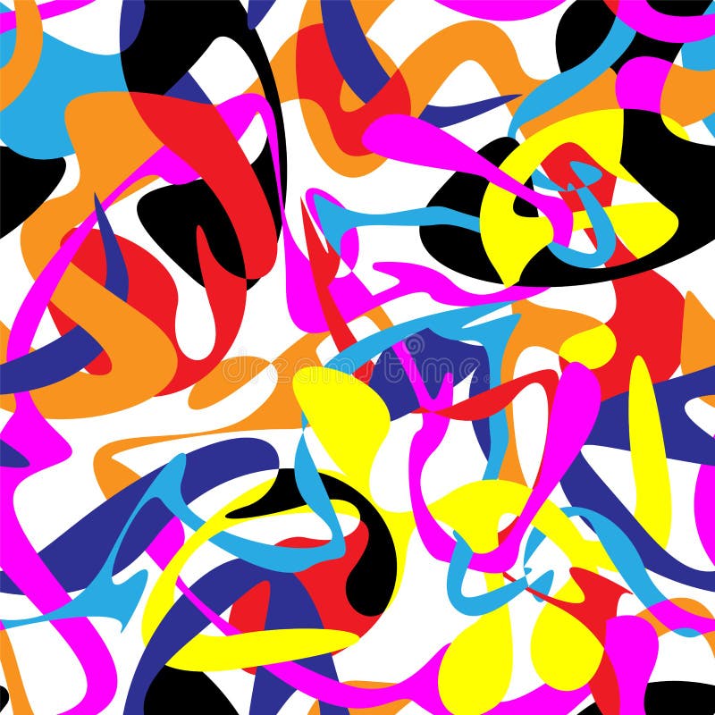 Seamless Abstract Urban Pattern with Creative Vector Wave Shapes Stock ...