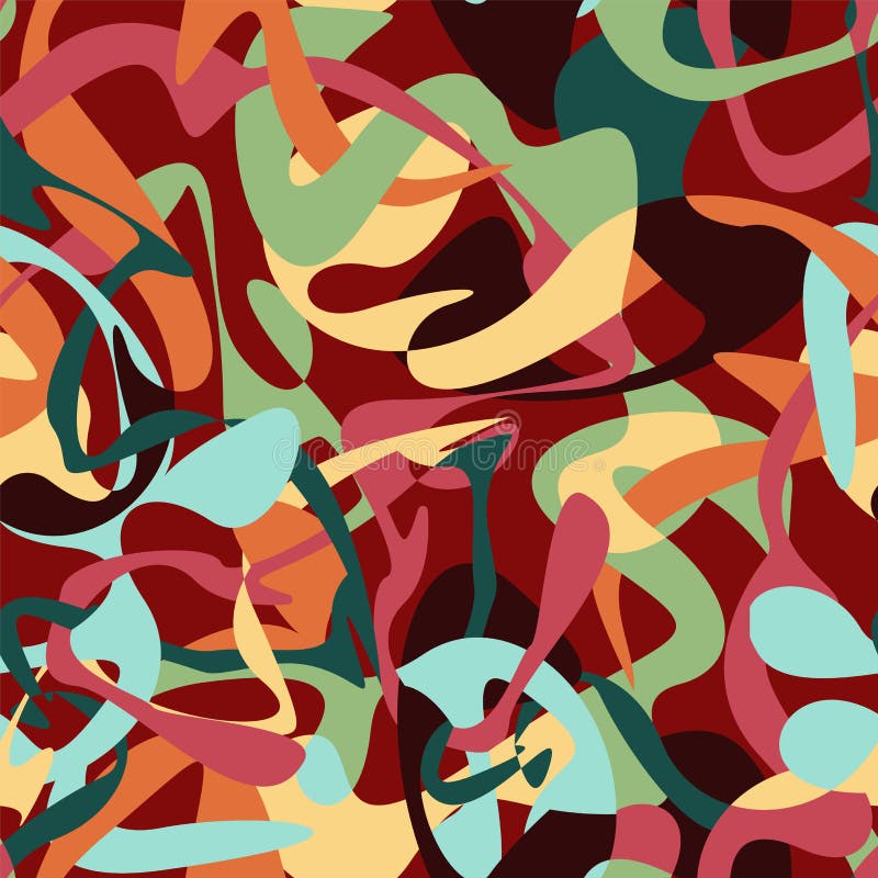 Seamless Abstract Urban Pattern with Creative Vector Wave Shapes Stock ...