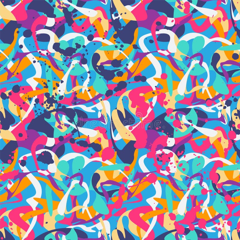 Seamless Abstract Urban Pattern with Creative Vector Wave Shapes Stock ...