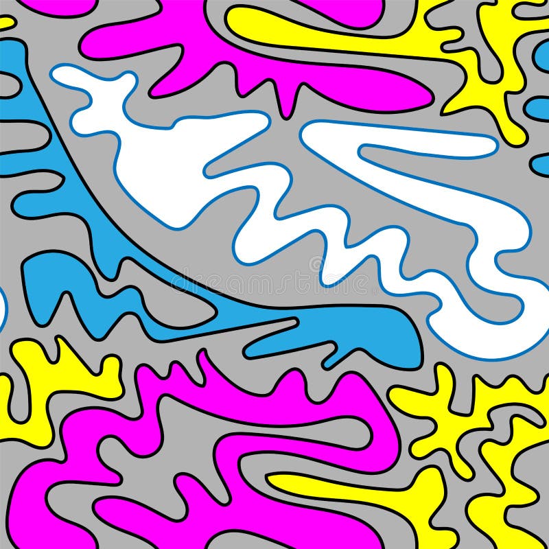 Seamless Abstract Urban Pattern with Creative Vector Wave Shapes Stock ...