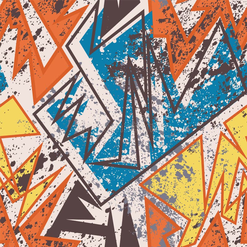 Seamless Abstract Urban Pattern with Curved Geometry Elemenets Stock ...