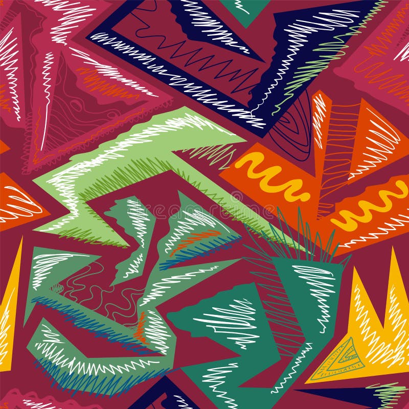 Seamless Abstract Urban Pattern with Curved Geometry Elements and Lines ...