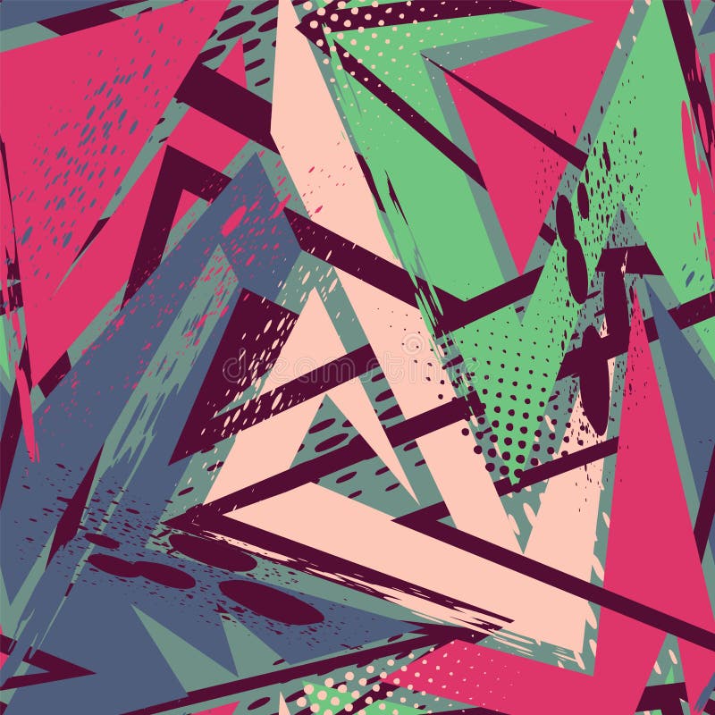 Seamless Abstract Urban Pattern with Curved Geometry Elements Stock ...