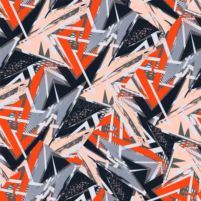 Seamless Abstract Urban Patern with Curved Geometry Elements and Grunge ...