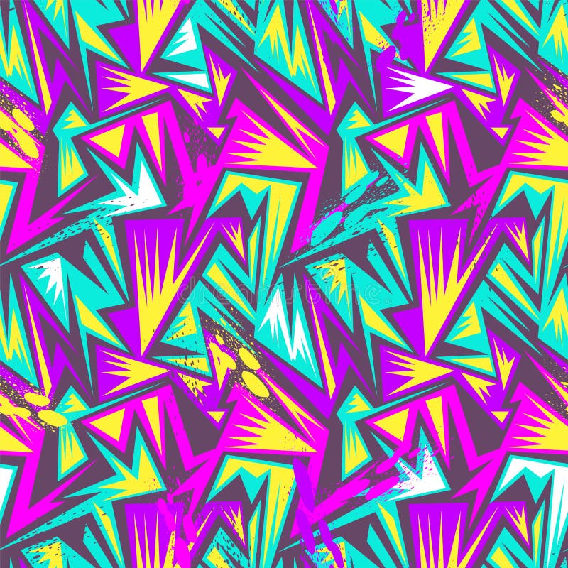 Seamless Abstract Urban Pattern with Curved Geometry Elements Stock ...