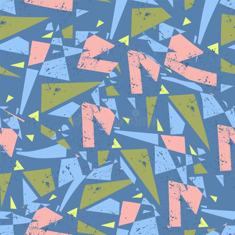 Seamless Abstract Urban Pattern with Grunge Spots and Geometry Triangle ...