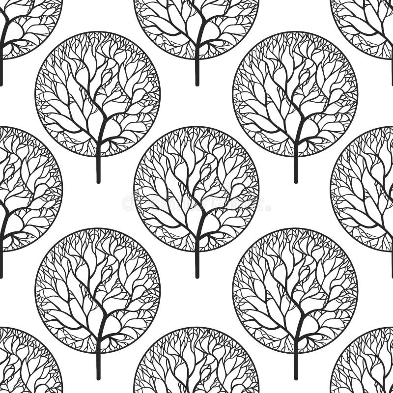 Trees Pattern Black White Stock Illustrations – 10,846 Trees Pattern ...
