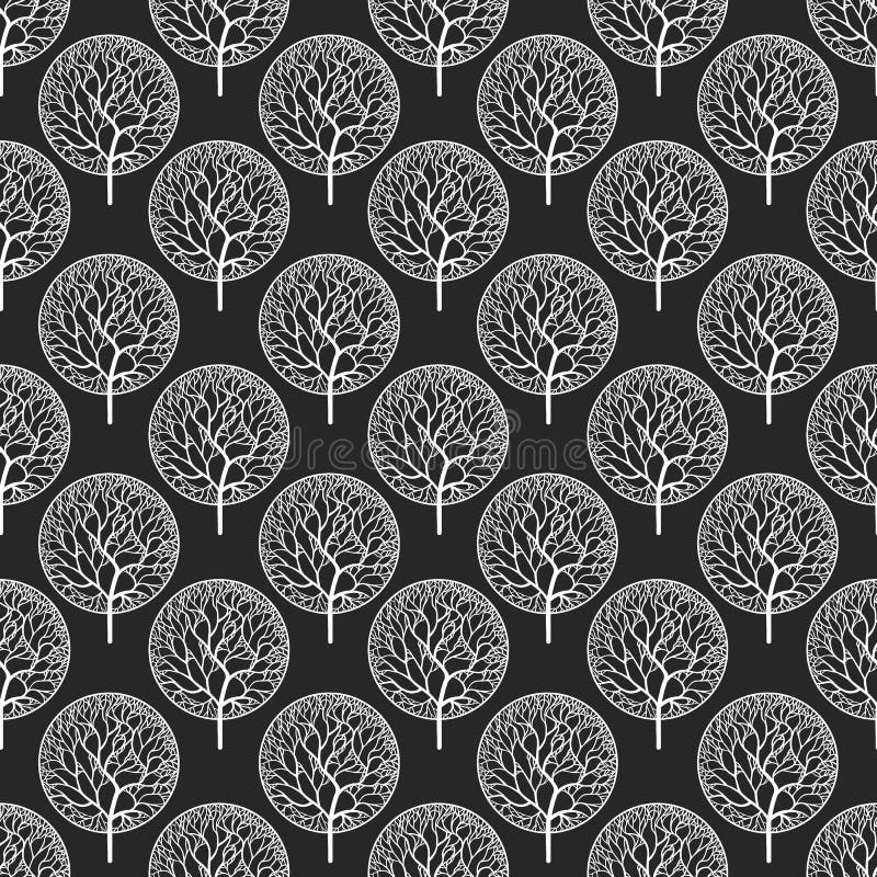 Seamless Abstract Vector Pattern with White Trees Stock Vector ...