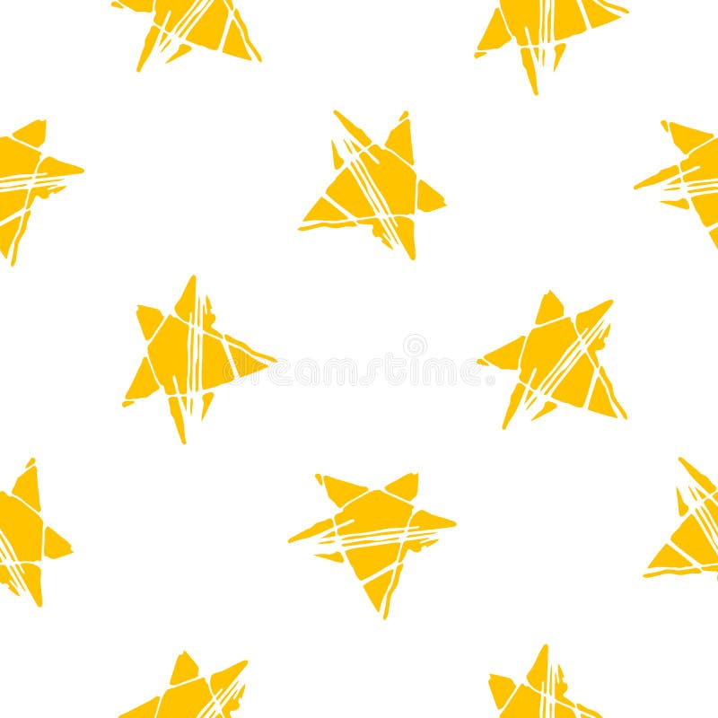 Seamless Abstract Vector Pattern of Yellow Stars Stock Vector ...