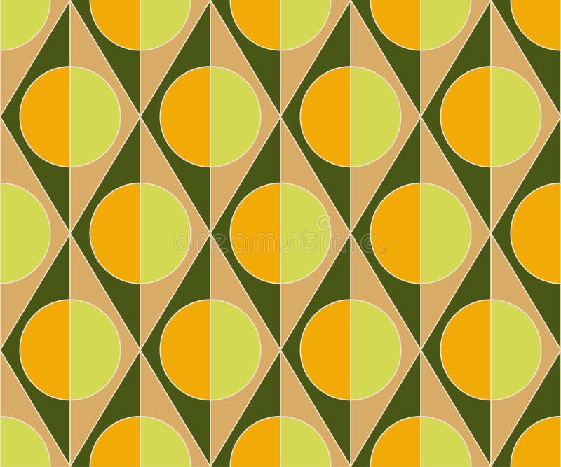 Seamless Abstract Vintage Background in Sixties Style. Geometric ...