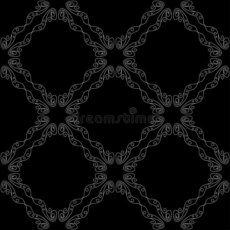 Seamless Abstract Vintage Black Pattern Stock Vector - Illustration of ...