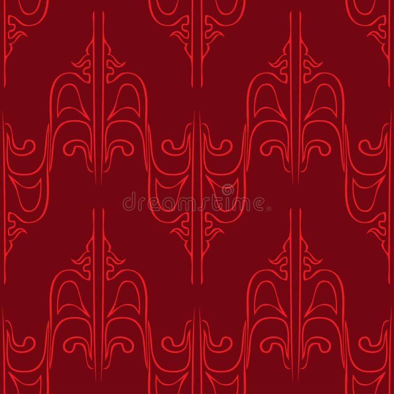 Seamless Abstract Vintage Red Pattern Stock Vector - Illustration of ...