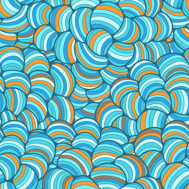 Seamless Abstract Wave Hand-drawn Pattern Stock Vector - Illustration ...