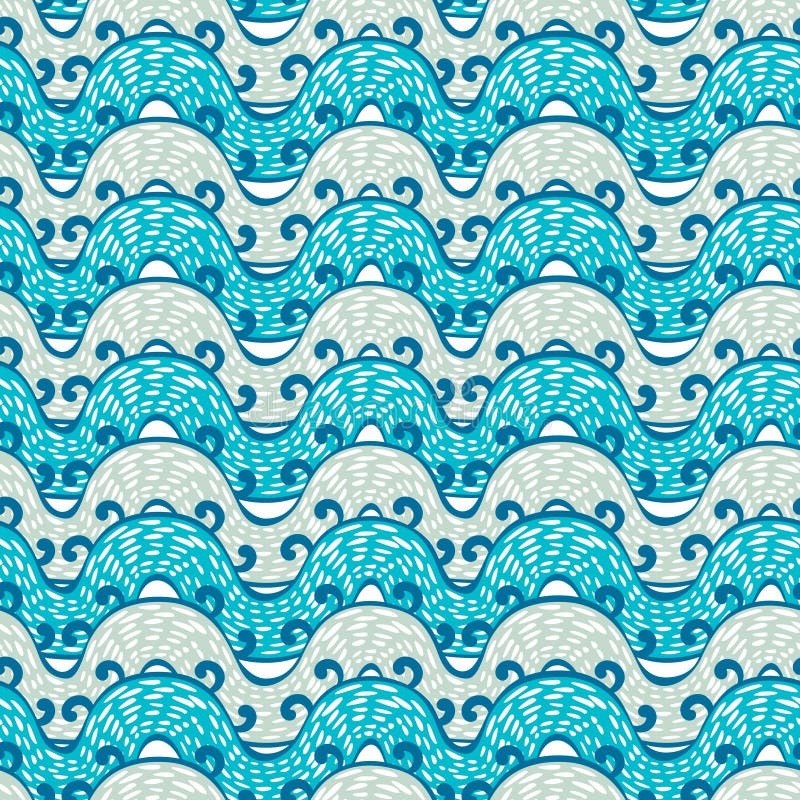 Seamless Abstract Wave Pattern Stock Illustration - Illustration of ...