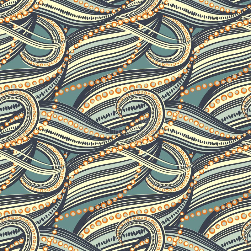 Seamless Abstract Wave Pattern Stock Illustration - Illustration of ...