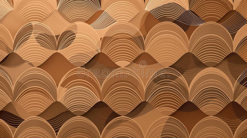 Seamless Abstract Wave Pattern in Earth Tones with Geometric Shapes ...