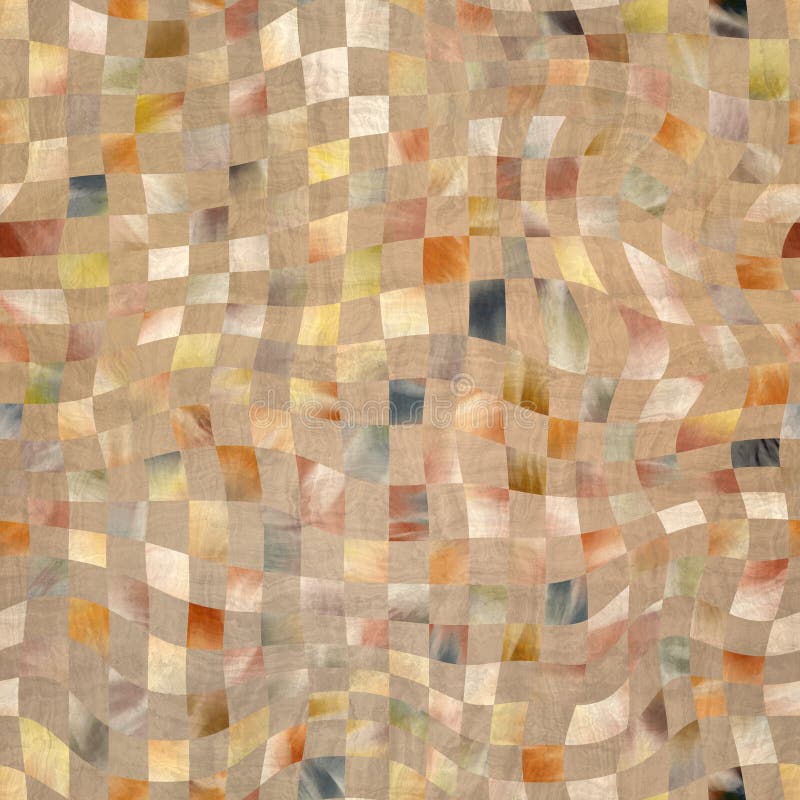 Seamless Abstract Wavy Distorted Check Pattern for Print Stock Image ...