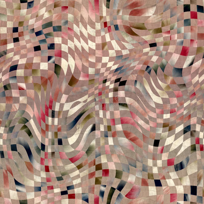 Seamless Abstract Wavy Distorted Check Pattern for Print Stock ...