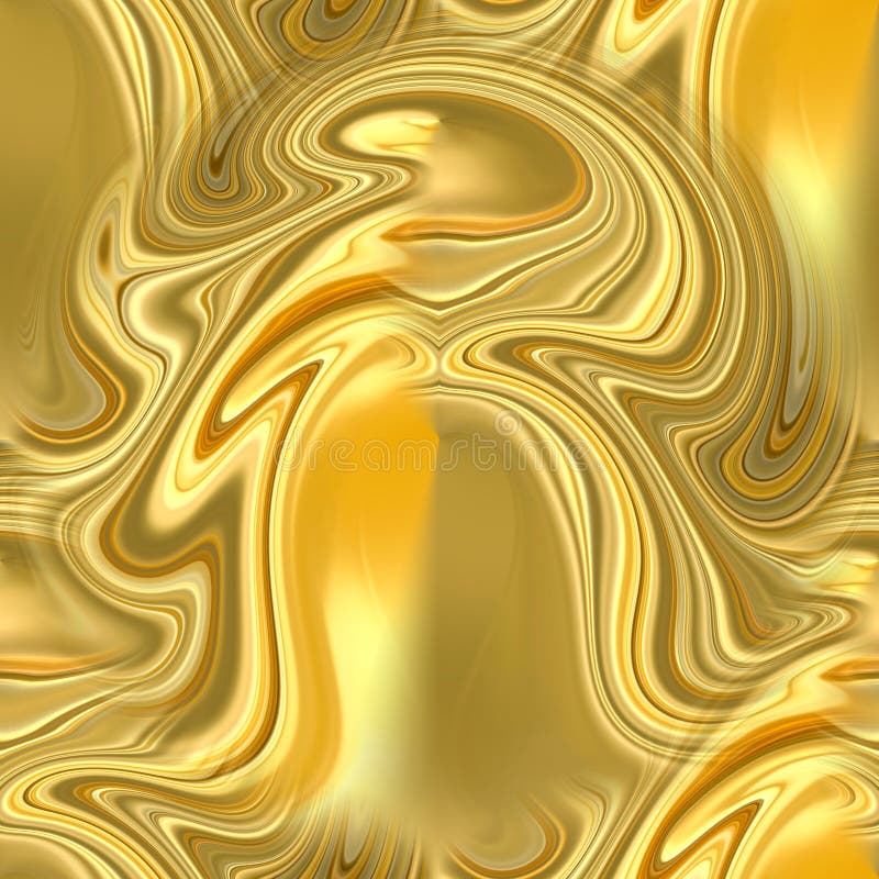 Seamless Abstraction of Liquid Gold on. Rounded Patterns with Sinuous ...