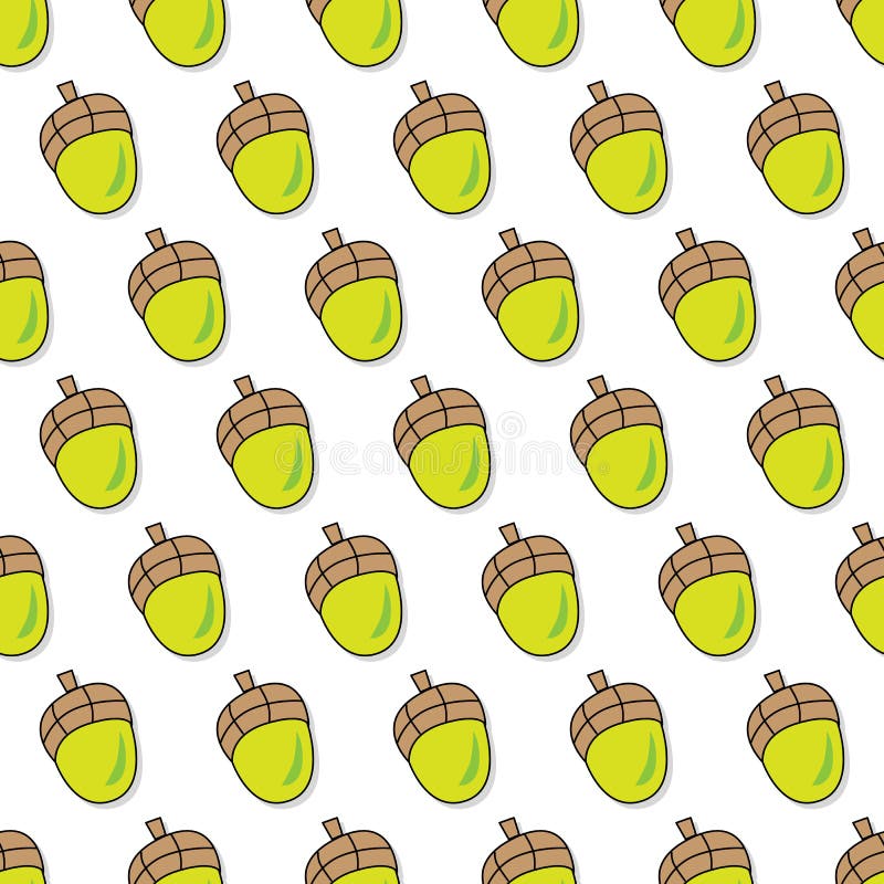 Seamless acorn pattern stock vector. Illustration of nature - 67260090