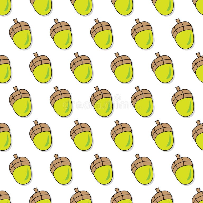 Seamless acorn pattern stock vector. Illustration of nature - 67260090