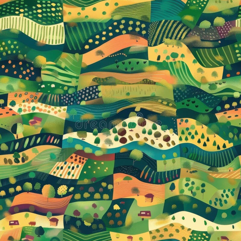 Seamless Aerial Farmland Pattern Stock Photos - Free & Royalty-Free ...