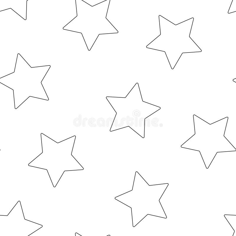 Seamless Aesthetic Pattern With Cute Stars Stock Vector Illustration