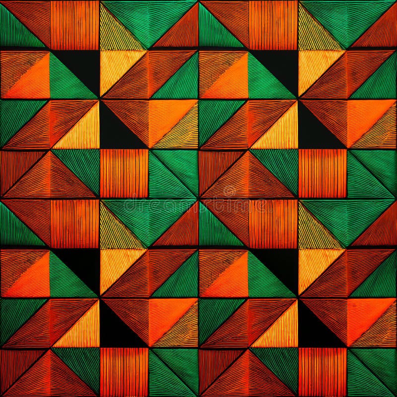 Seamless African Kente Fabrics Textures - Pattern 4k Stock Illustration ...