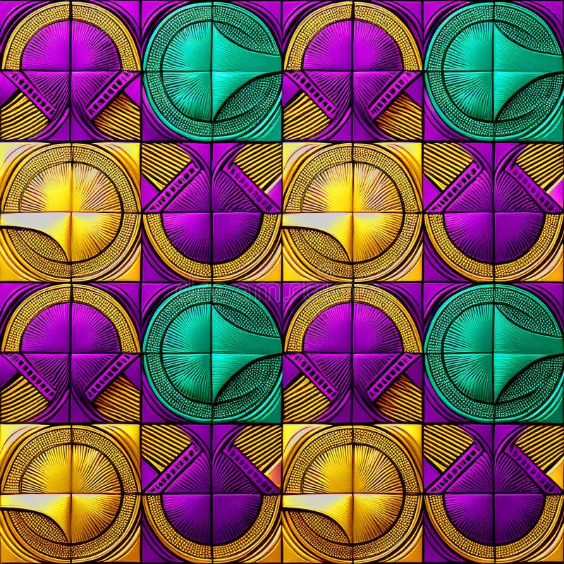 Seamless African Kente Fabrics Textures - Pattern 4k Stock Illustration ...