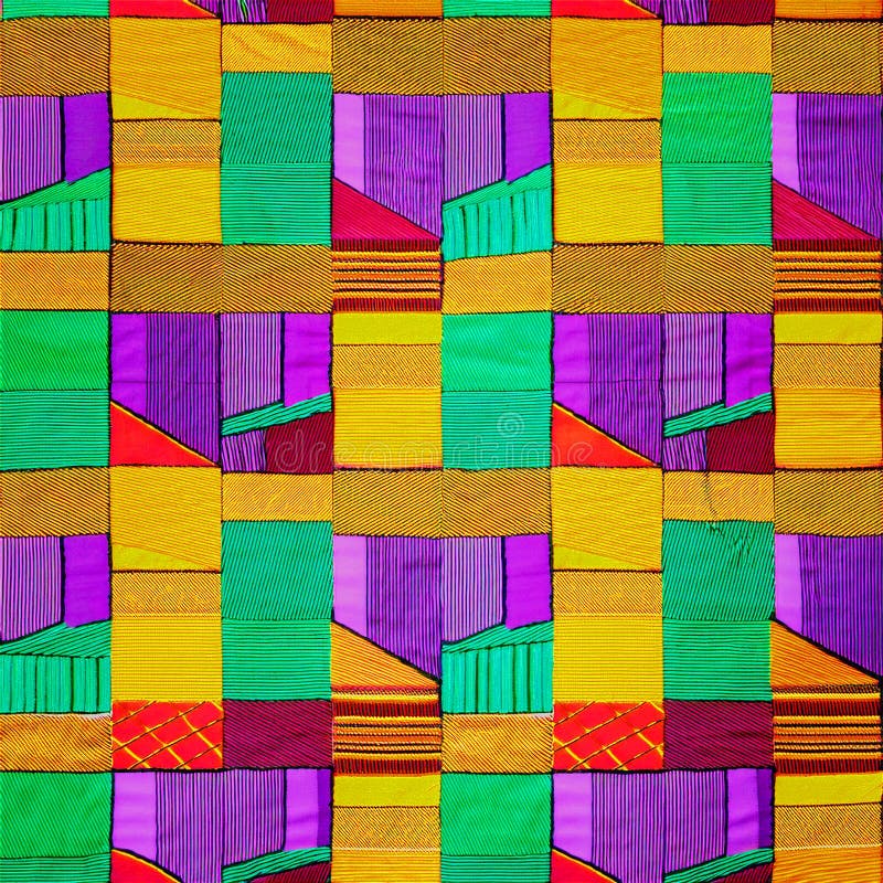 Seamless African Kente Fabrics Textures - Pattern 4k Stock Illustration ...