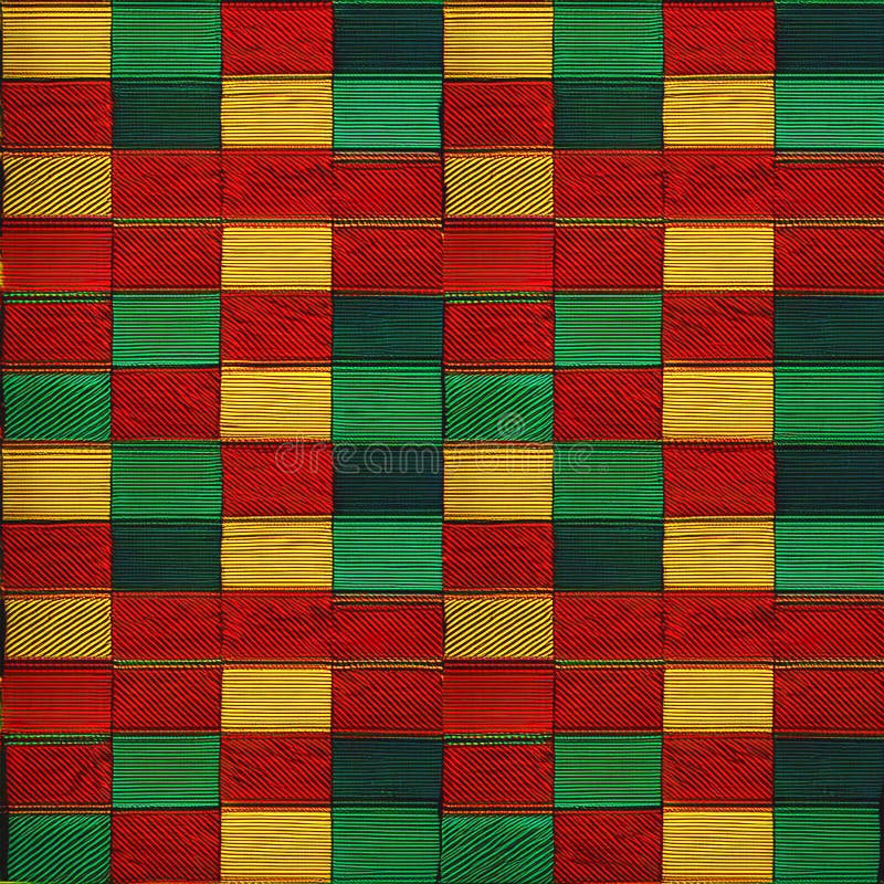 Seamless African Kente Fabrics Textures - Pattern 4k Stock Illustration ...